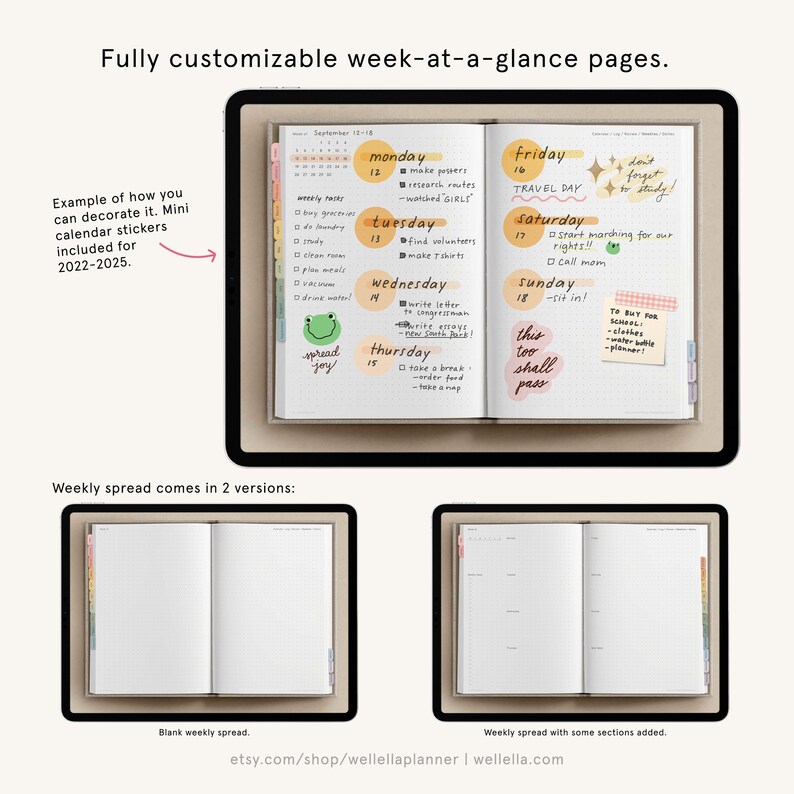 Realistic Digital Bullet Journal Undated Digital Journal - Etsy