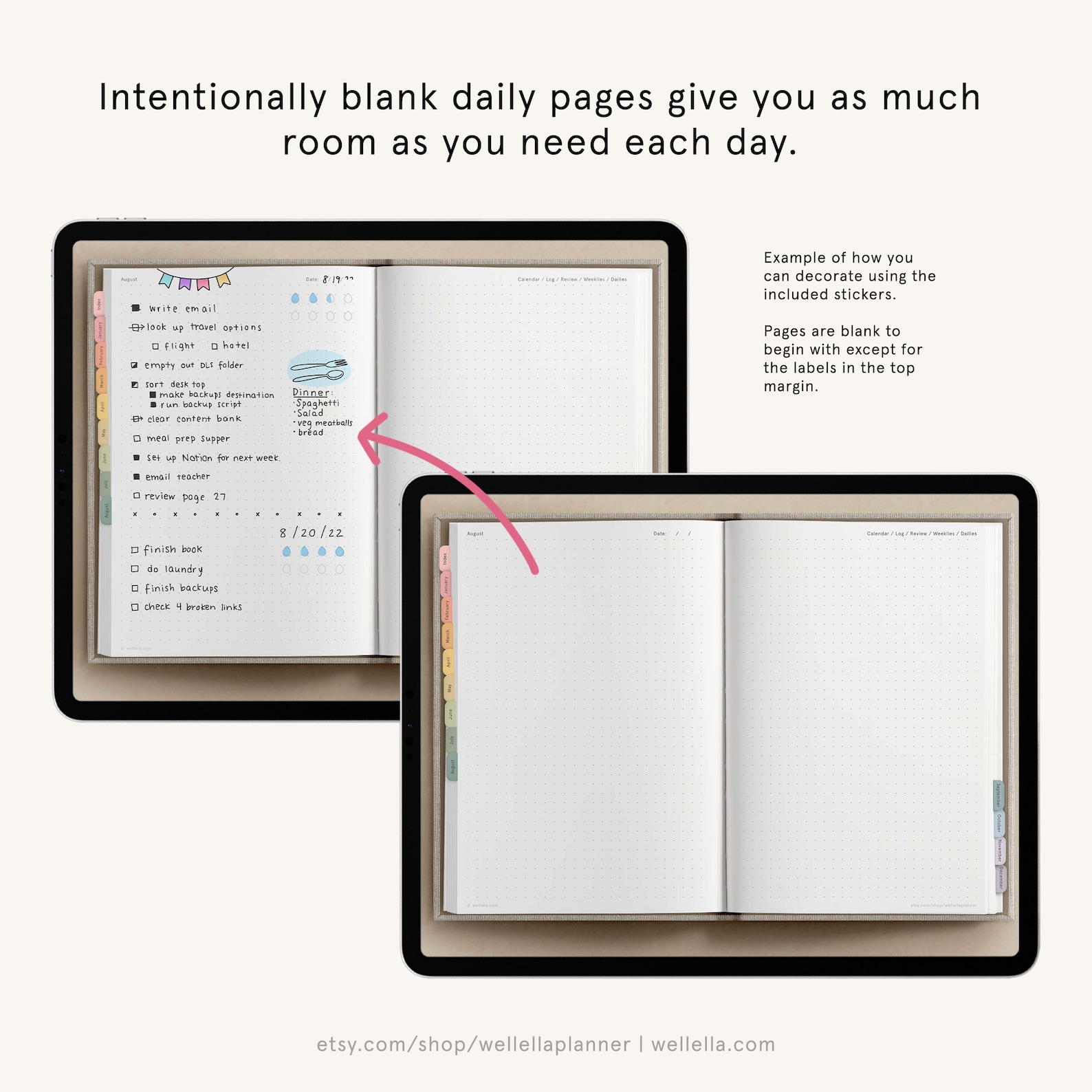 Realistic Digital Bullet Journal Undated Digital Journal - Etsy