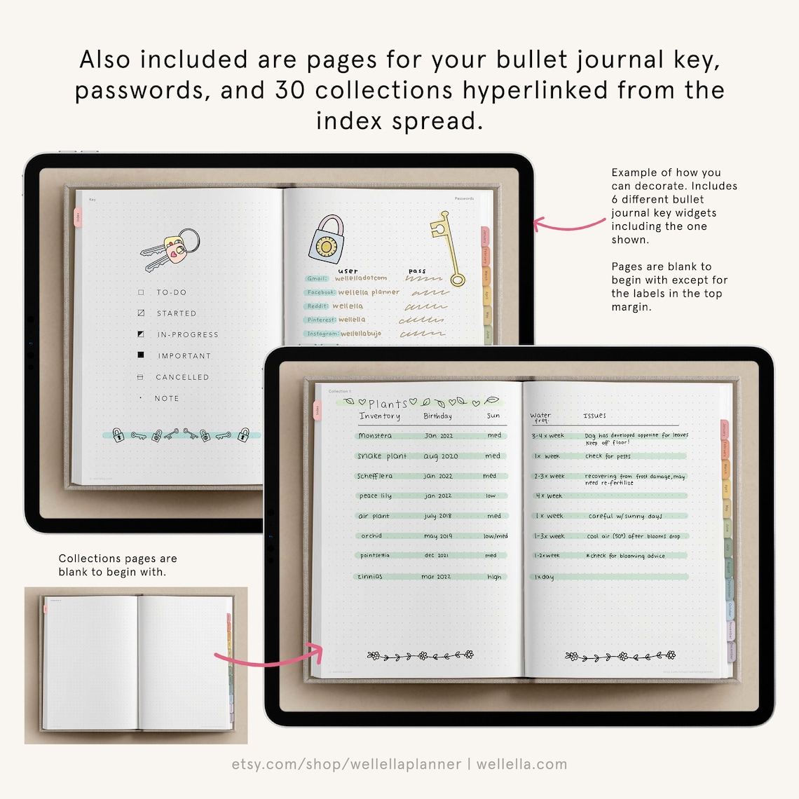 Realistic Digital Bullet Journal Undated Digital Journal - Etsy
