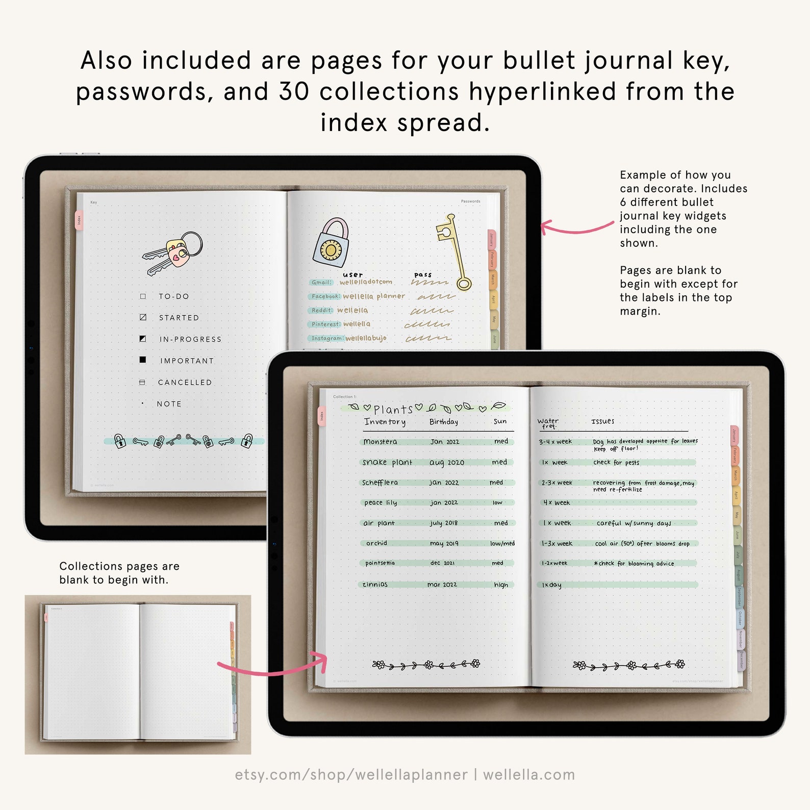 Realistic Digital Bullet Journal Undated Digital Journal - Etsy