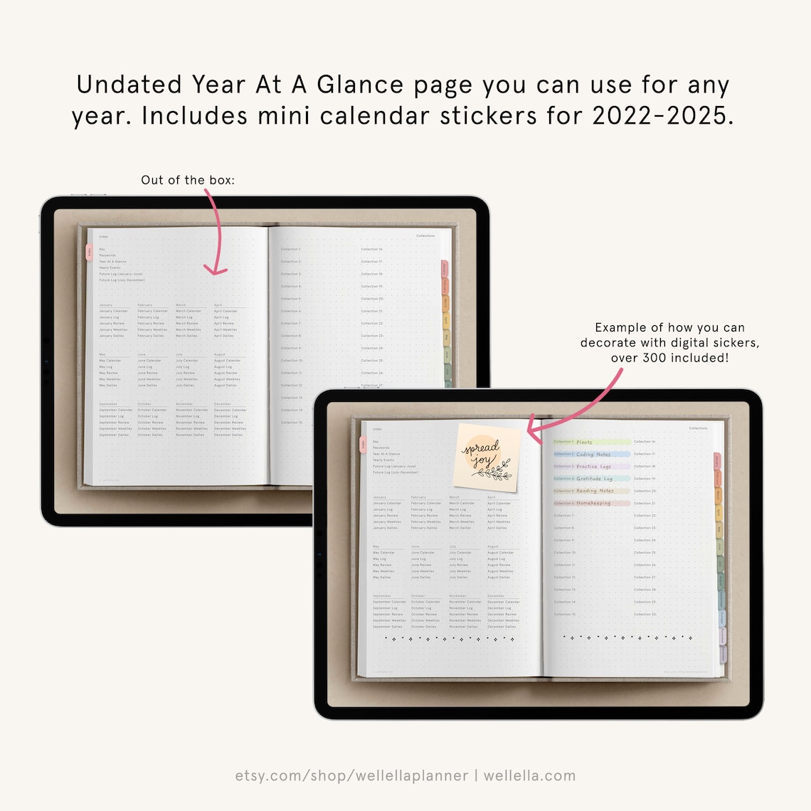 Realistic Digital Bullet Journal Undated Digital Journal - Etsy