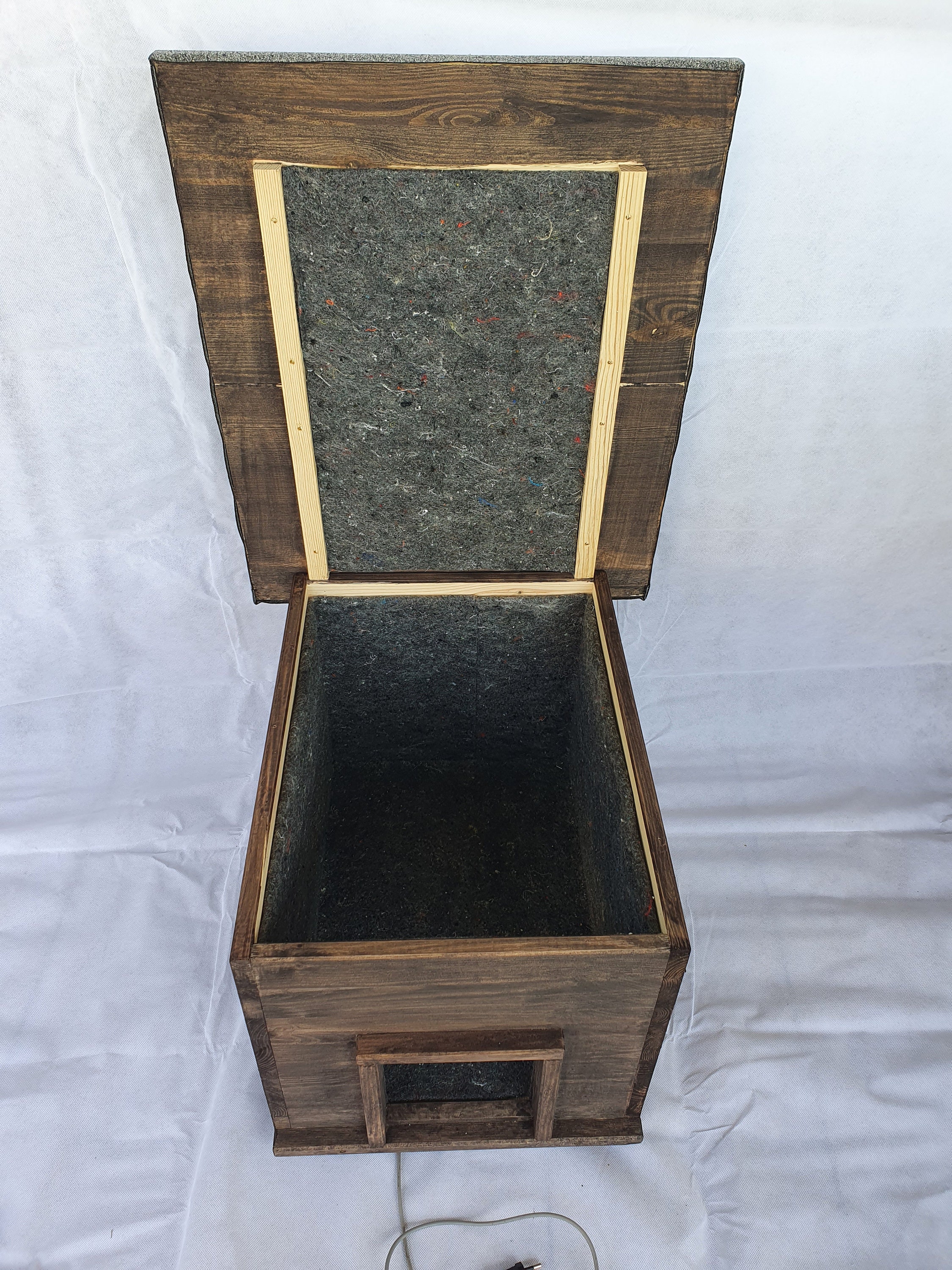 Katzenhaus mit Heizung lasur carbibol Katzenhütte Outdoor isoliert ...