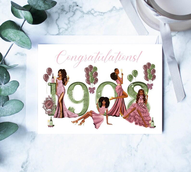 Congratulations Greeting Card AKA Inspired Sorority - Etsy