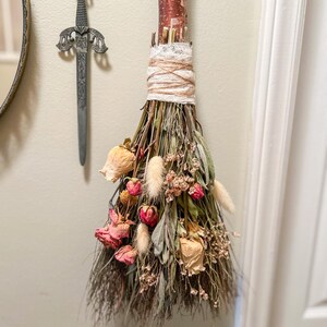 Small Dried Floral Broom Festive Flower Broom - Etsy