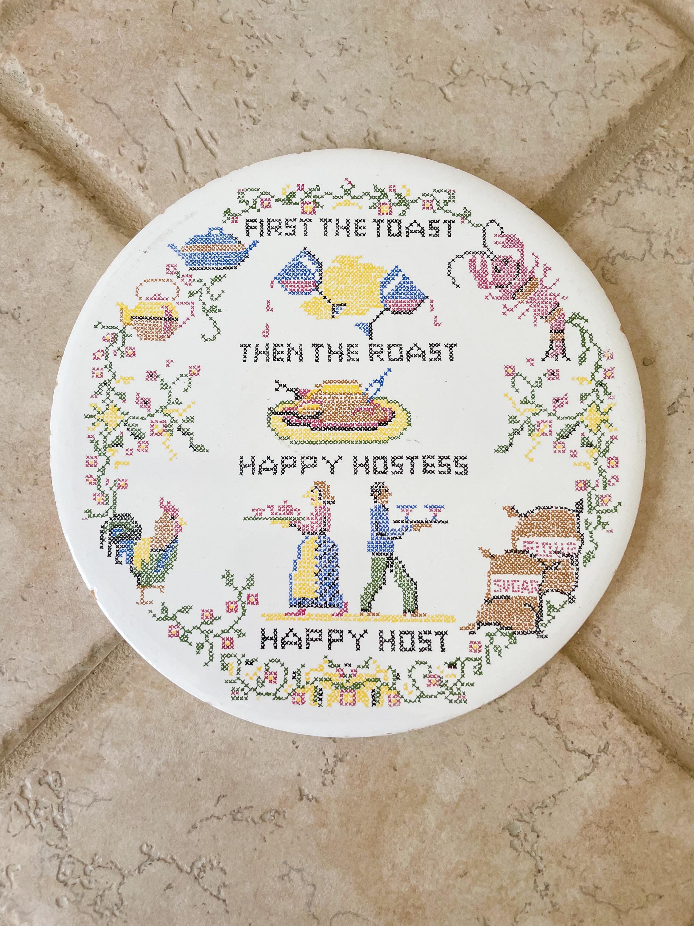 Vintage Cast Iron & Tile Trivet | Collection of Vintage Trivets | 70s ...