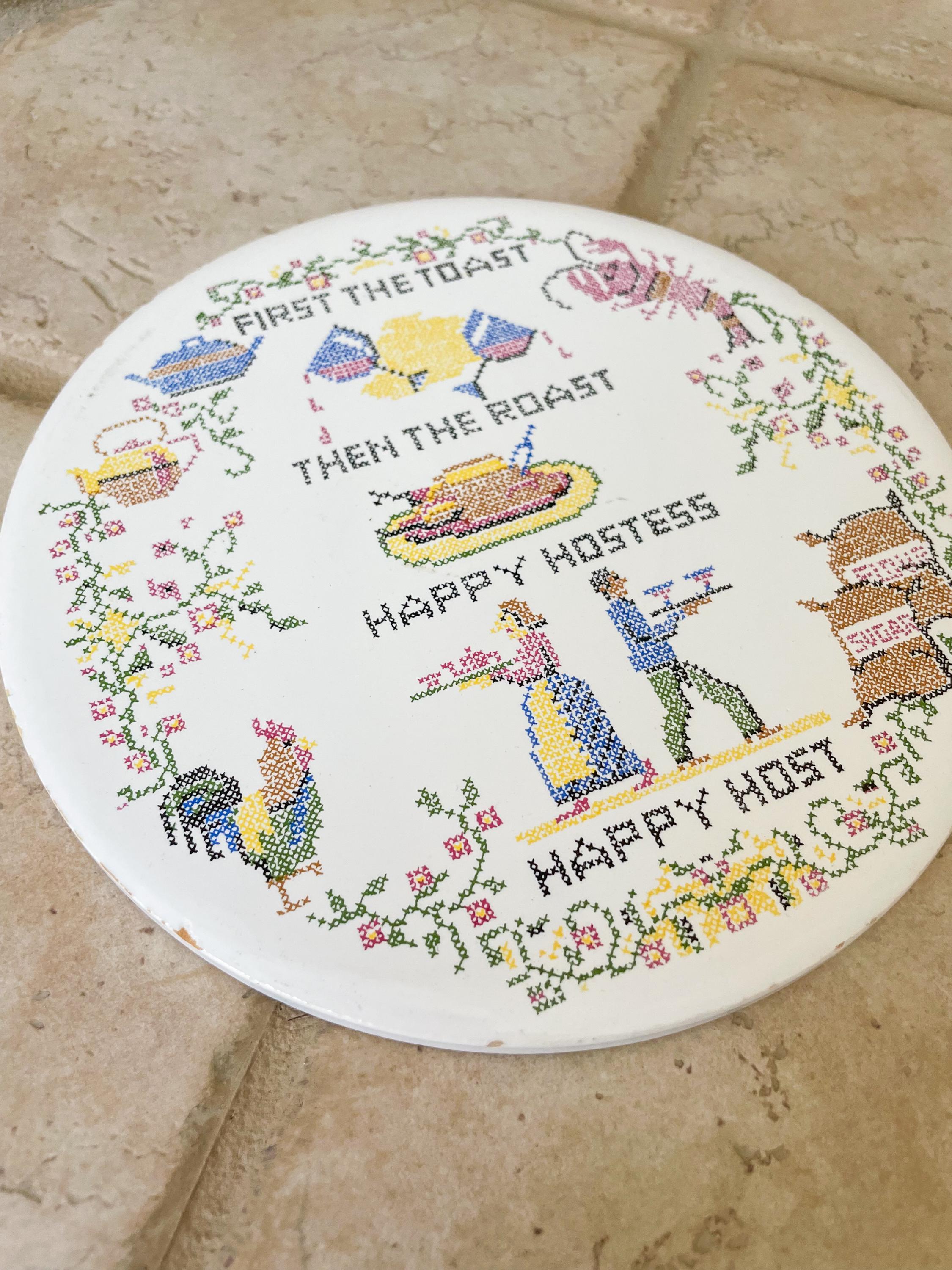 Vintage Cast Iron & Tile Trivet | Collection of Vintage Trivets | 70s ...
