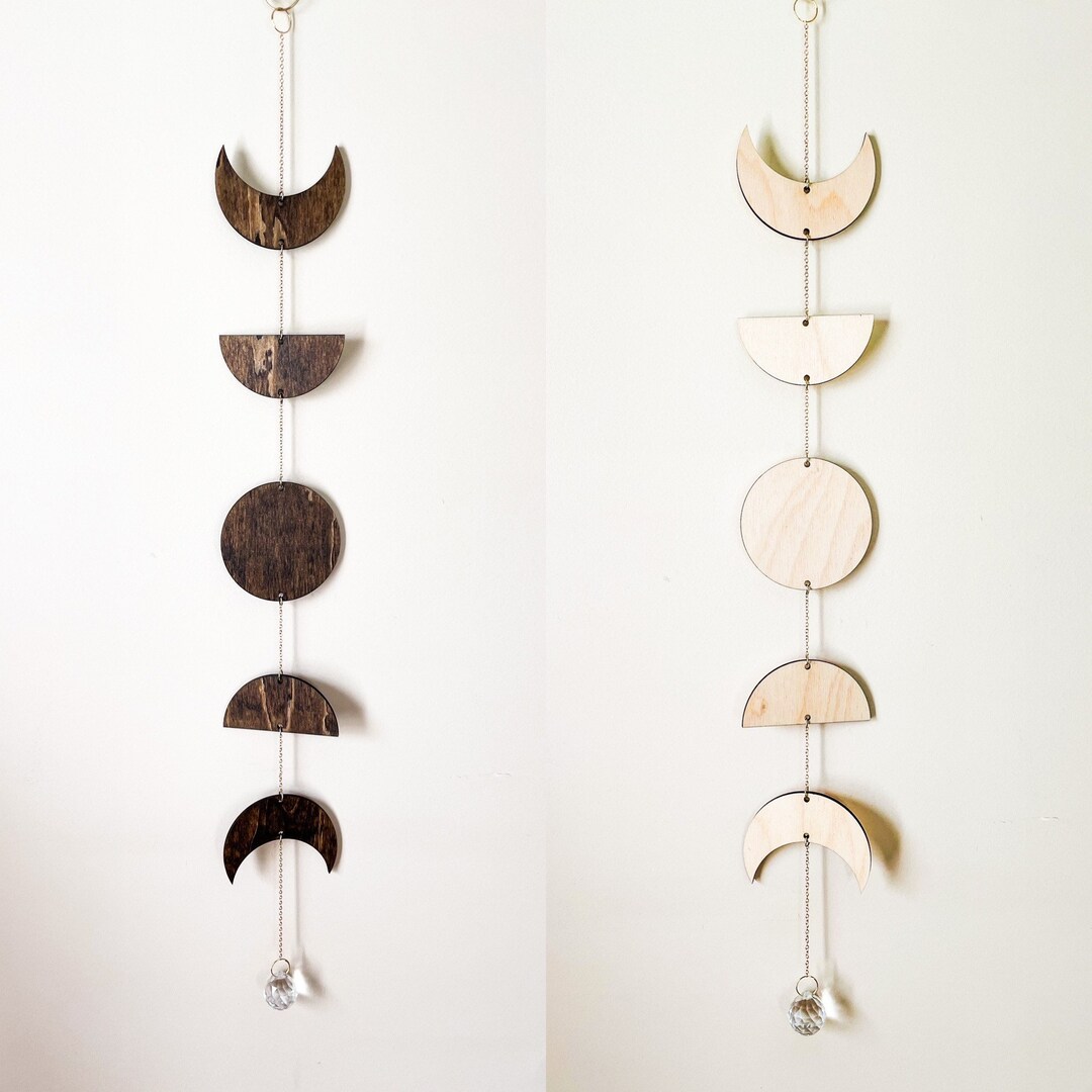 Wooden Moon Phase Hanging | Moon Phase Decor | Moon Phase Hanging ...