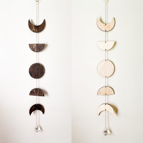 Wooden Moon Phase Hanging Moon Phase Decor Moon Phase - Etsy