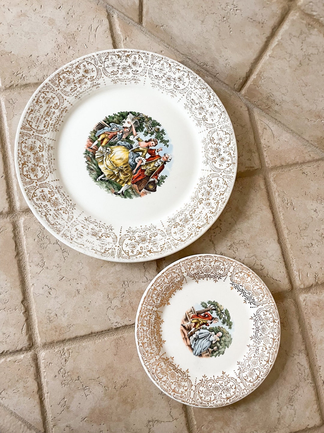 1940s Sebring Chantilly Plates With 22k Gold Vintage Plates Vintage ...