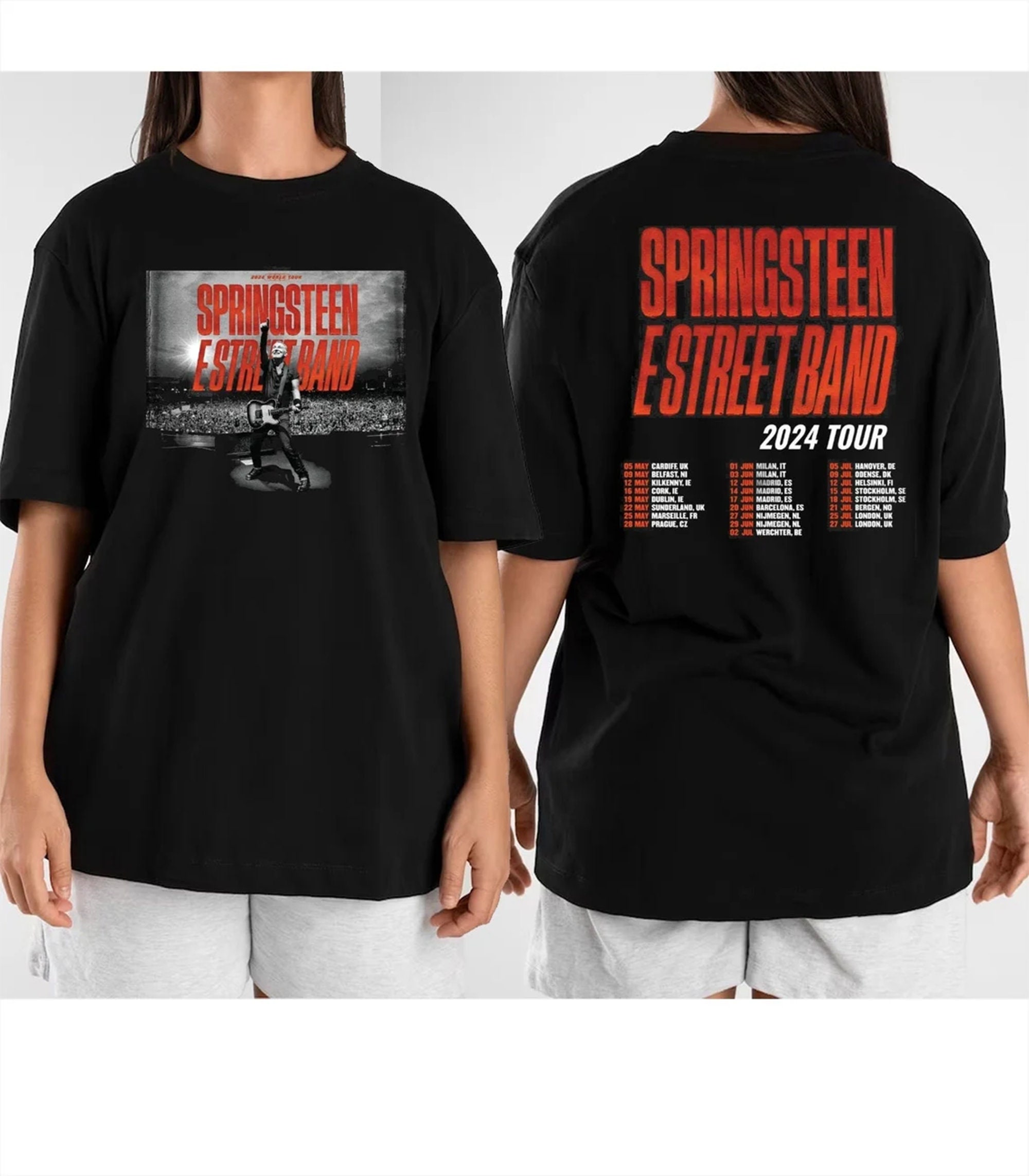 Bruce Springsteen & The E Street Band 2024 Konzert Zweiseitiges Tshirt ...