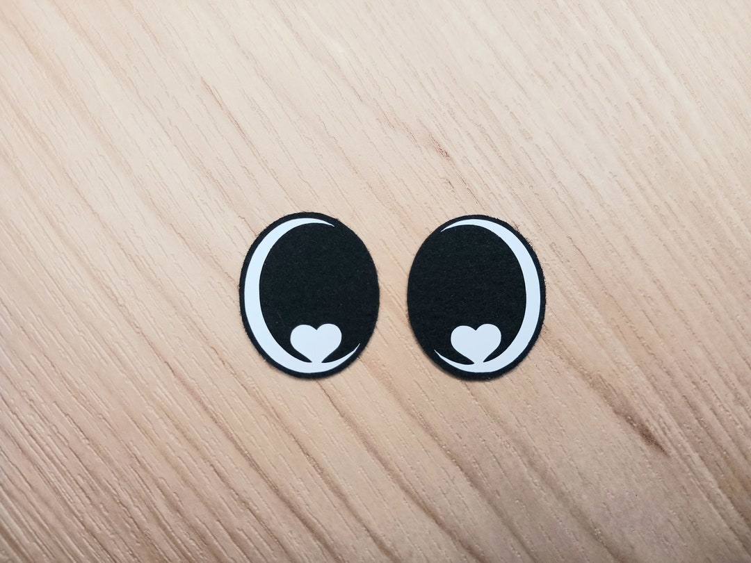 5 Pairs per Pack, White Felt Heart Eyes, Simple Kawaii Circle Eyes ...