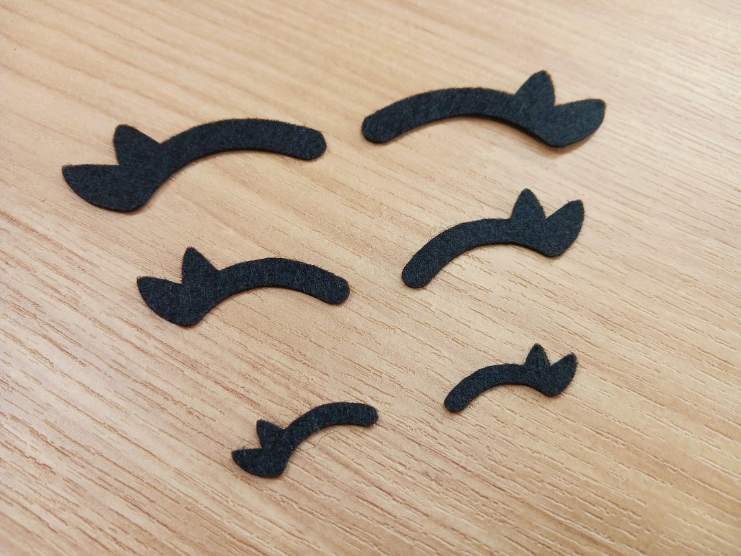 5 Pairs, All Sizes, Felt Eyelashes, Kawaii Eyes, Amigurumi Eyes ...