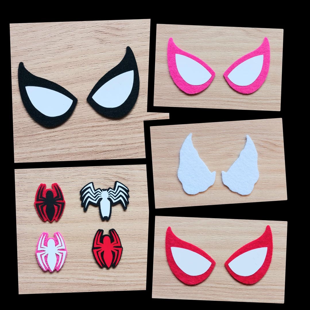 3 Pairs Felt Hero Eyes With Chest Patch - Crochet Kawaii Amigurumi Felt ...