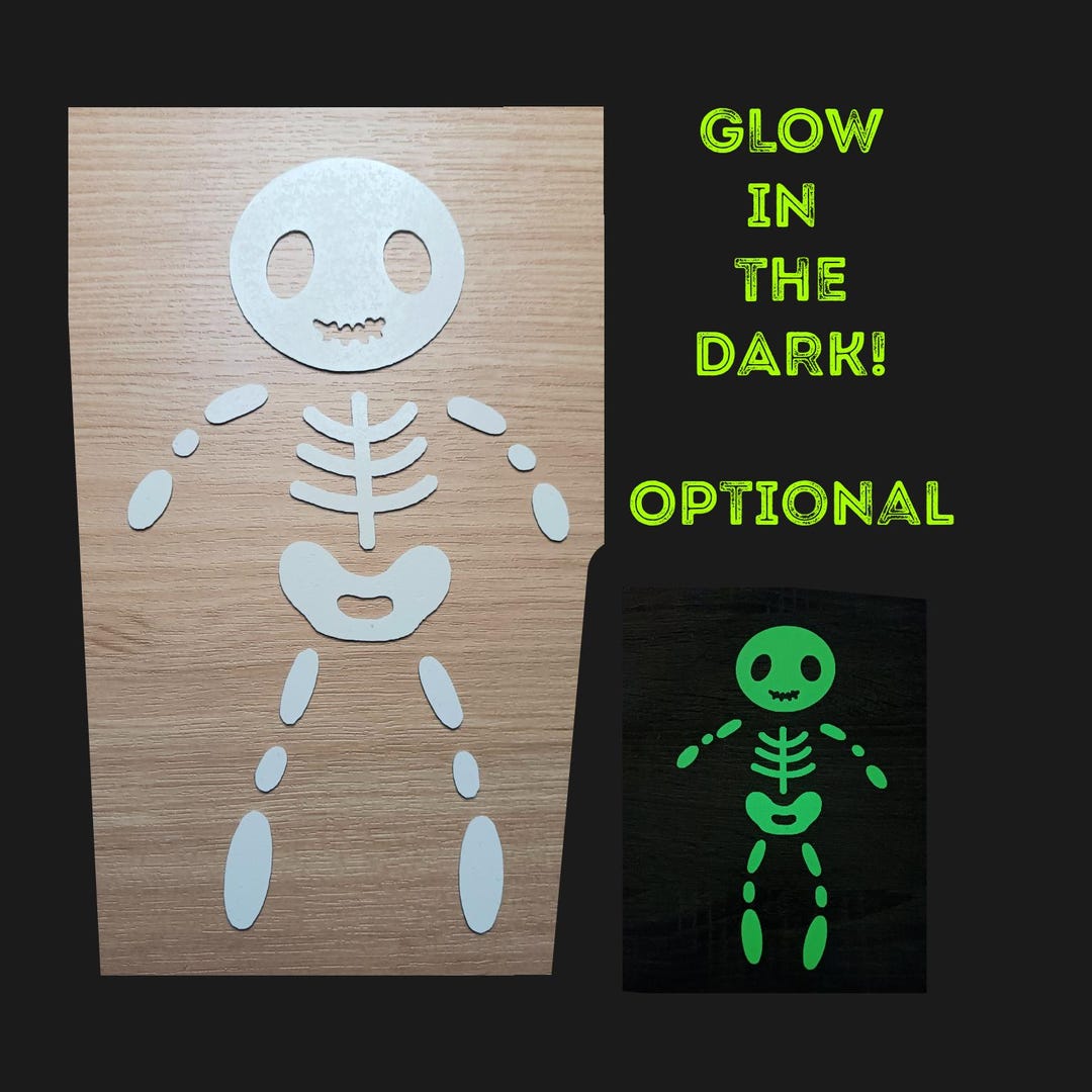 2 Felt Skeleton Sets per Pack, Glow in the Dark Optional, Felt Skeleton ...