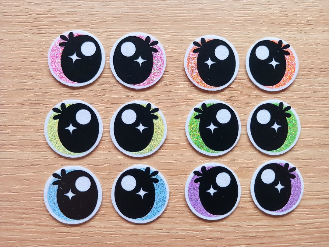 6 Pairs Felt Pastel Shimmer Color Shift Eyes, Kawaii Eyes, Amigurumi ...