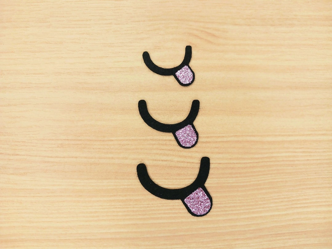 Pink Glitter Felt Mouth, Amigurumi Mouth, Plushie Mouth, Felt Smiles ...