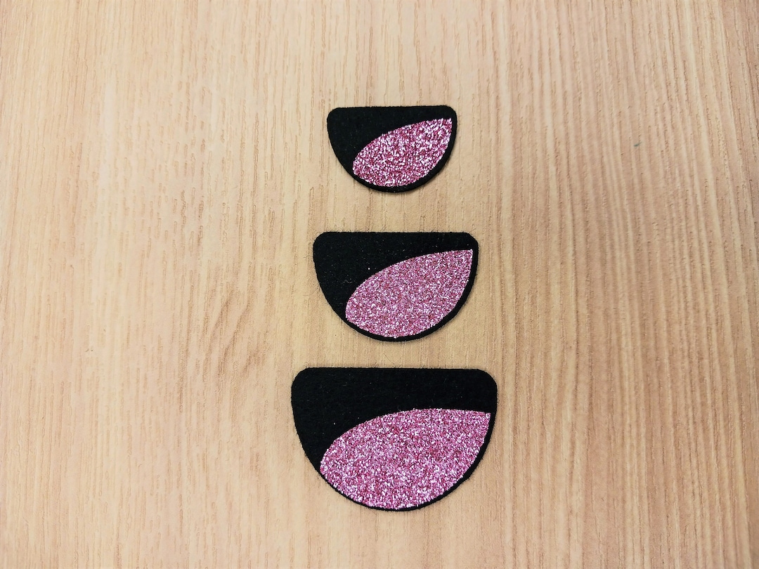 6 Pack, All Sizes, Pink Glitter Felt Mouth, Amigurumi Plushie Mouth ...