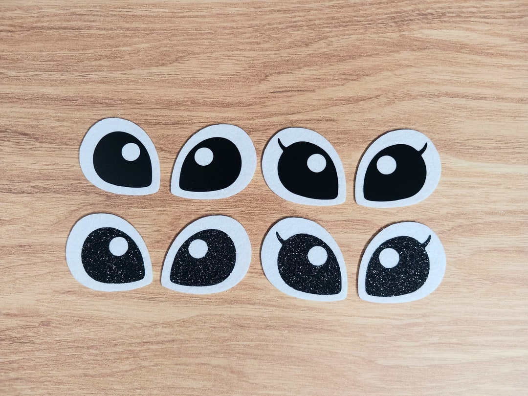 3 Pairs Felt Alien Eyes - Matte OR Glitter, Lash OR No Lash, Matching ...
