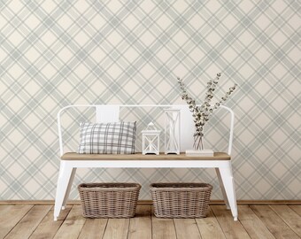 Green Plaid Wallpaper - Etsy