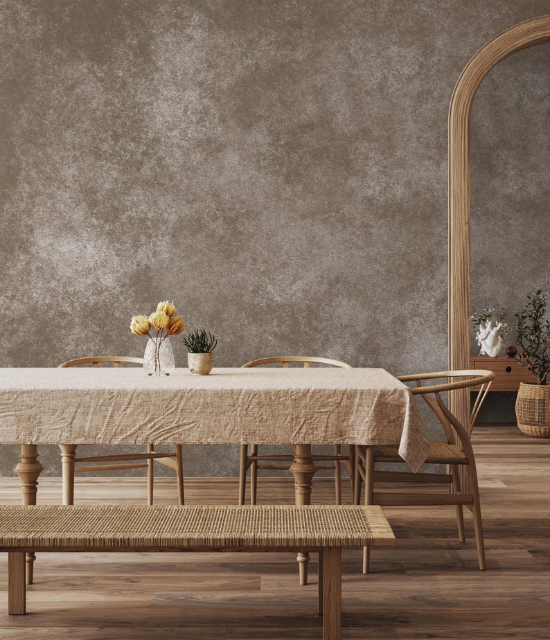 Greige Brown Concrete Texture Wall Mural, Removable Wallpaper | 044 - Etsy