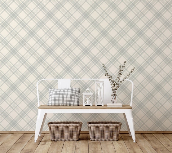 Pastel Green Plaid Background