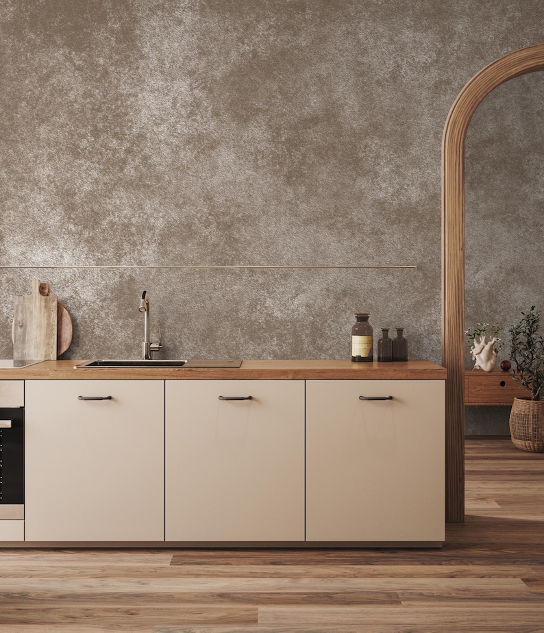 Greige Brown Concrete Texture Wall Mural, Removable Wallpaper | 044 - Etsy