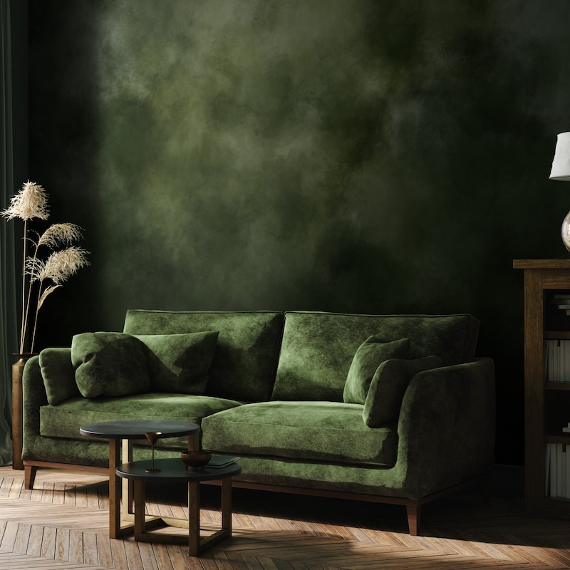 Dark Green Wallpaper - Etsy
