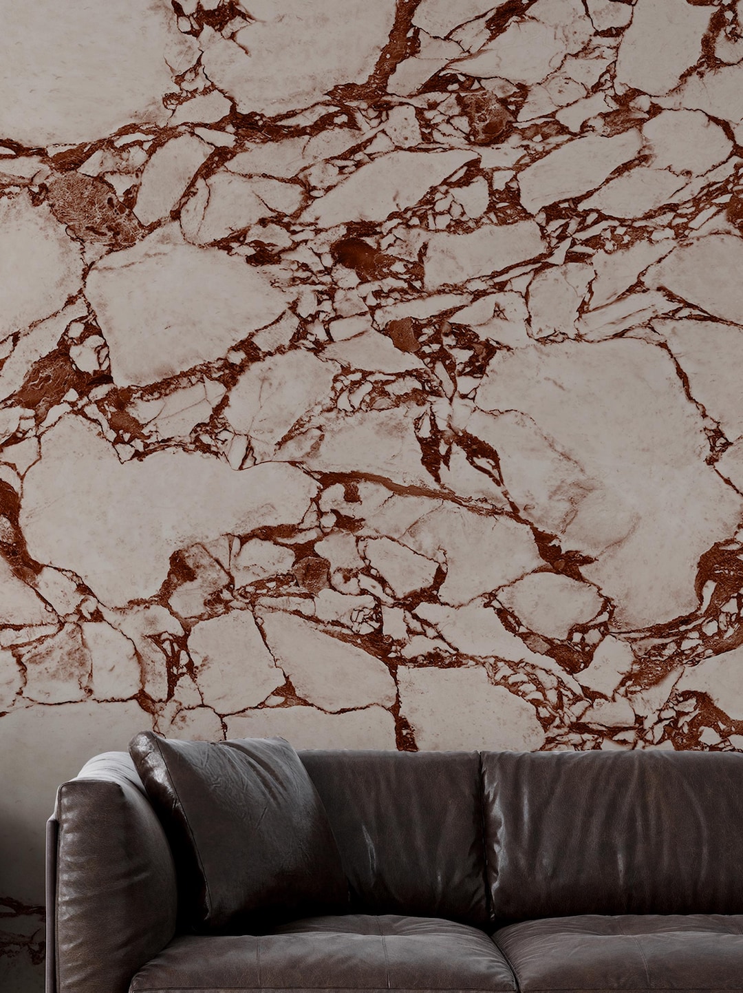 Deep Red Calacatta Marble Wall Mural, Removable Wallpaper | 073 - Etsy