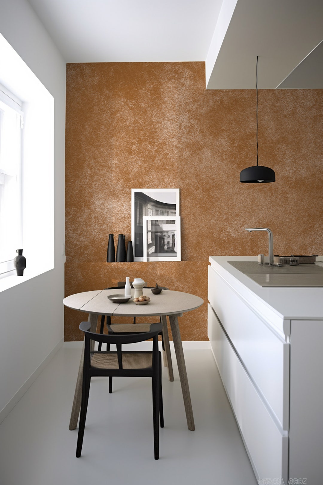 Abstract Orange Painting Mural Wallpaper, Peel and Stick, Traditional ...