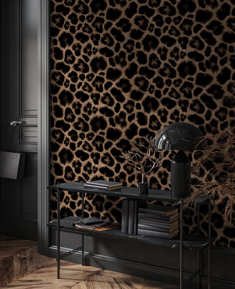 Leopard Pattern Wallpaper, Animal Print Wall Decor | 011 - Etsy