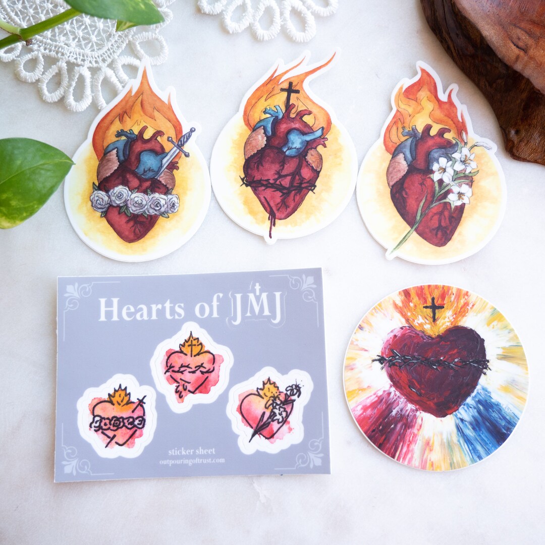 Ultimate Hearts of Jesus, Mary, and Joseph Sticker Bundle Sticker Set ...