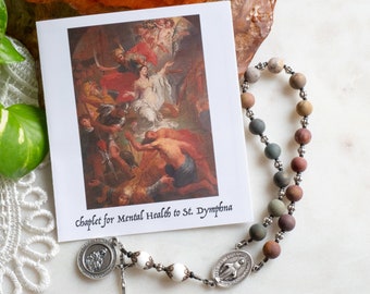 St Dymphna Chaplet Prayer Patron Saint of Anxiety, Stress, and Mental Disorder Rosary With ...
