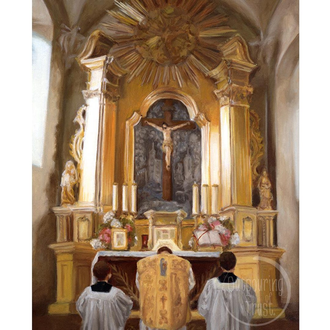 Confiteor Print - Latin Mass - Original Sacred Art by Me - Oil Painting ...