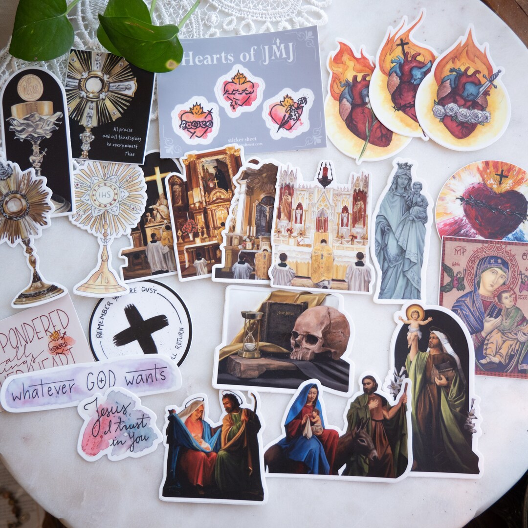 Ultimate Catholic Sticker Bundle Sticker Set - Monstrance, Jesus, Mary ...