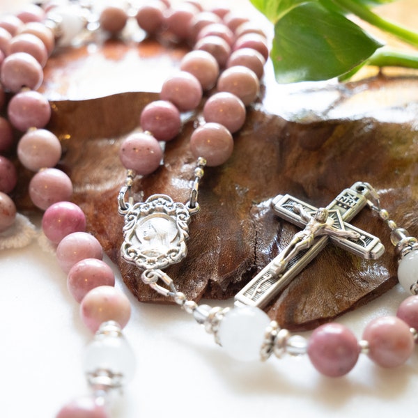 Pink Rosary - Etsy