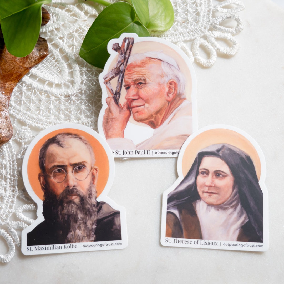 Catholic Saint Sticker - St. Therese of Lisieux, St. Maximilian Kolbe ...