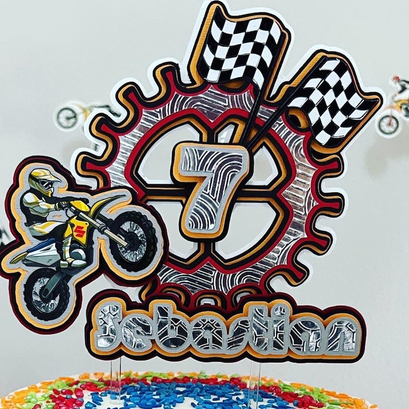 Motocross Cake Topper - Etsy Australia