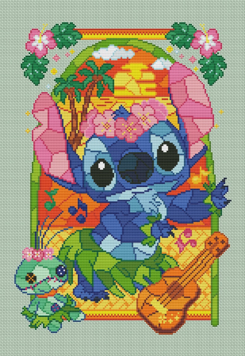 Lilo and Stitch Cross Stitch Pattern Cartoon Cross Stitch | Etsy