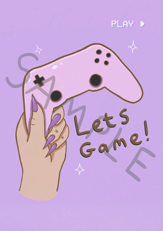 Cute Gamer Girl Drawing