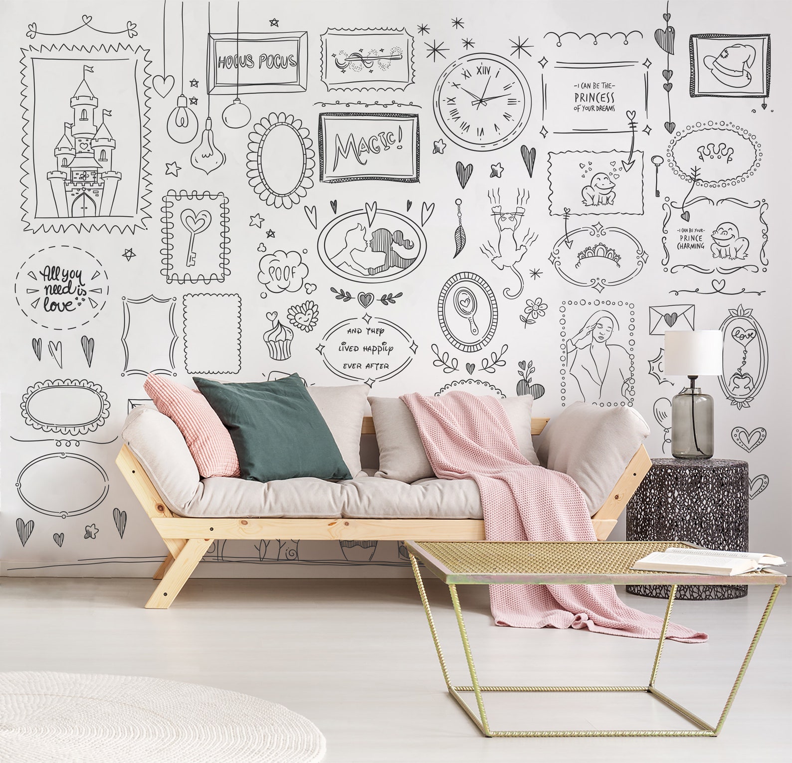 Kids Room Photo Frame Wallpaper, Picture Frames Set Wall Murals ...