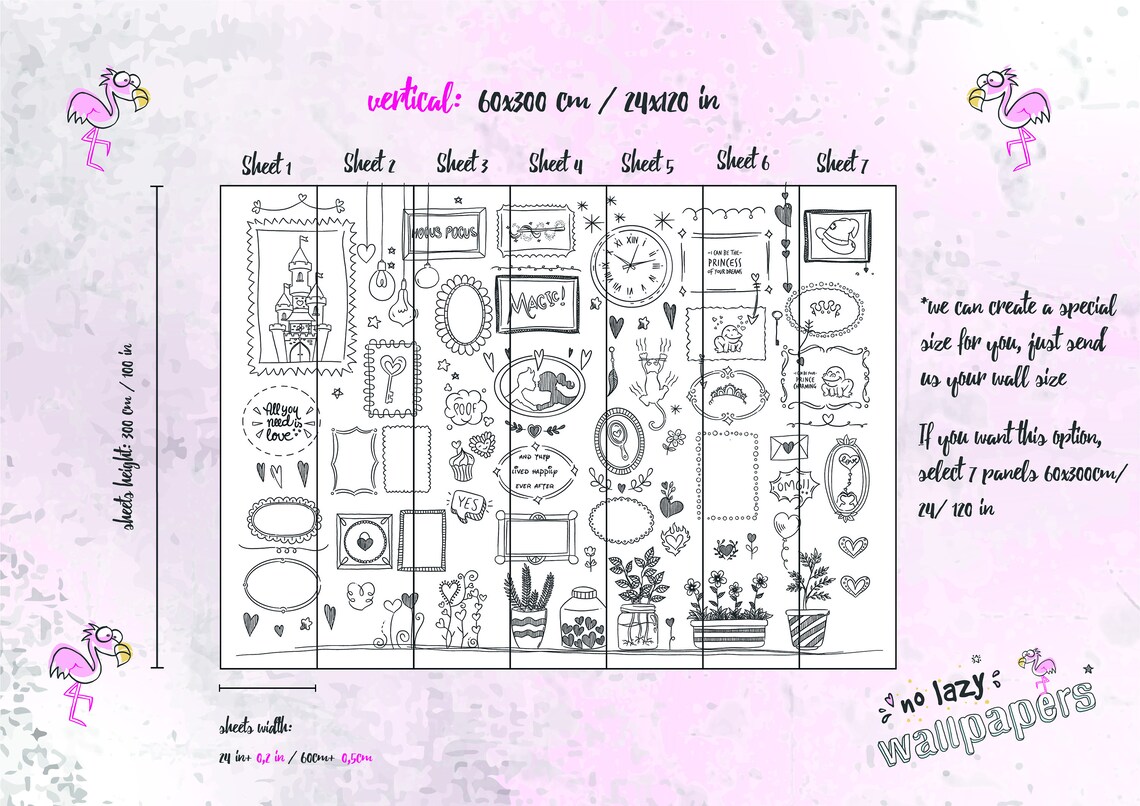 Kids Room Photo Frame Wallpaper Picture Frames Set Wall - Etsy