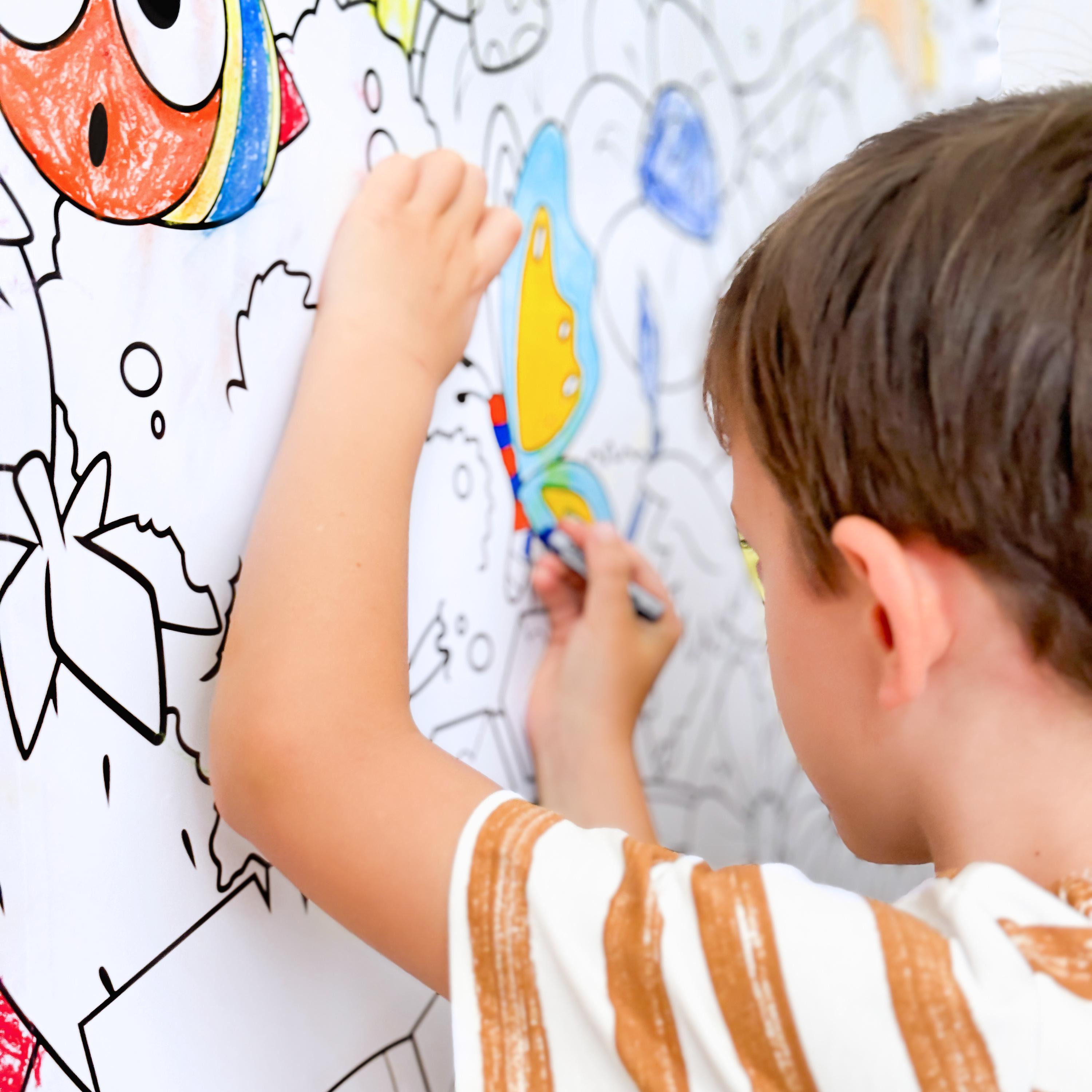 Meadow Colouring Doodles Wallpaper, Teens Room Wallpaper, Color Me ...