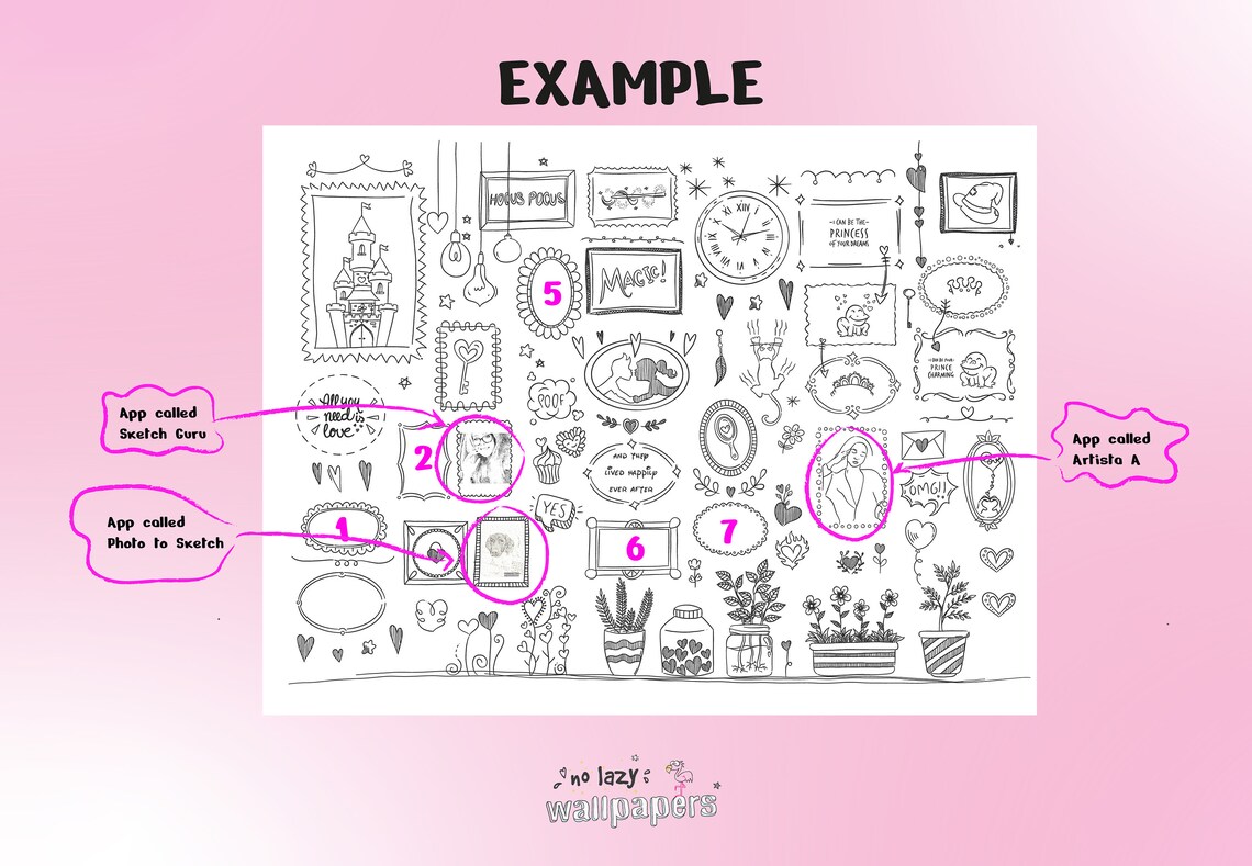 Kids Room Photo Frame Wallpaper Picture Frames Set Wall - Etsy