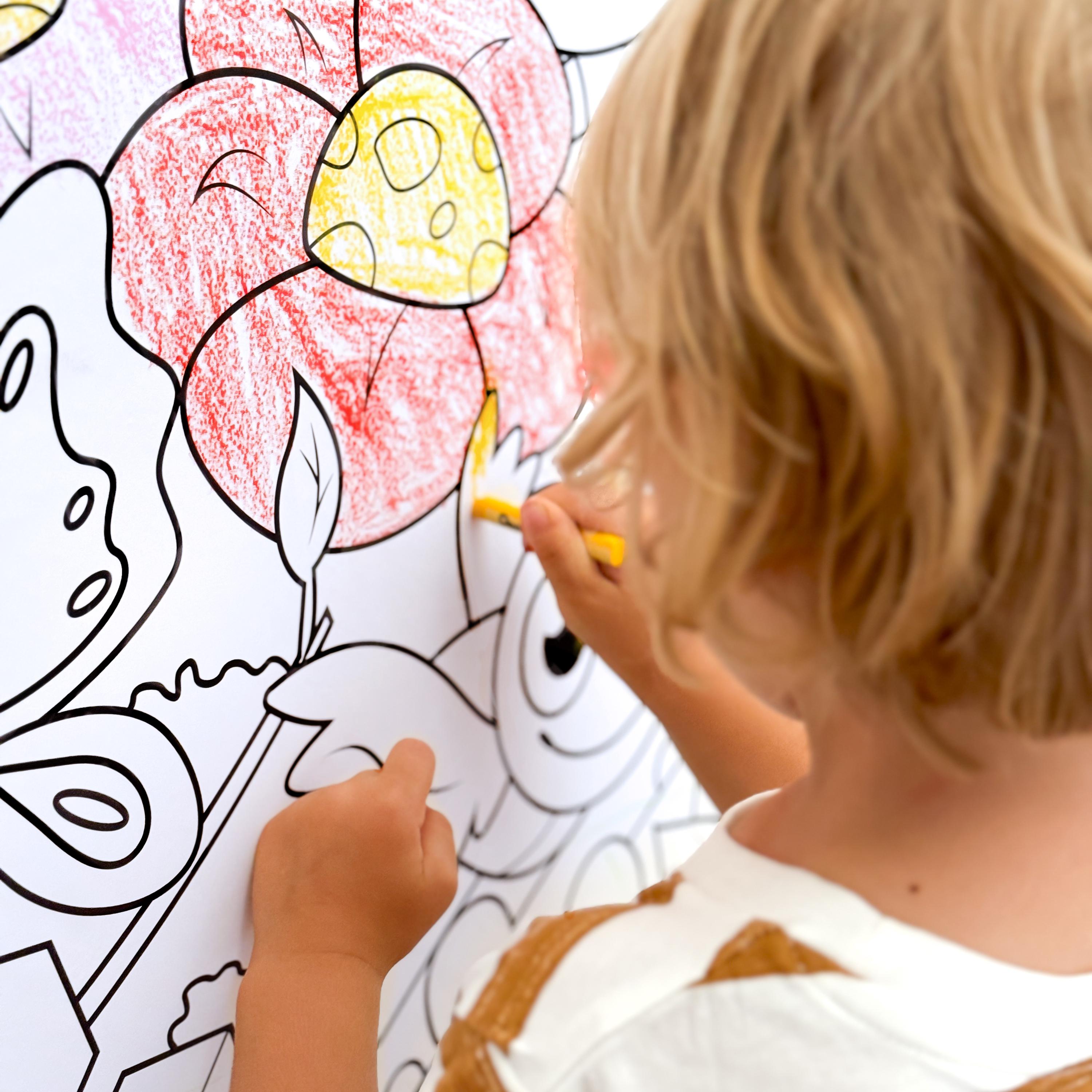 Meadow Colouring Doodles Wallpaper, Teens Room Wallpaper, Color Me ...