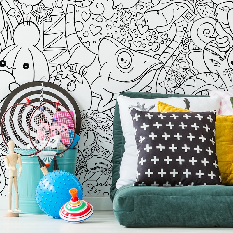 Coloring Wallpaper - Etsy