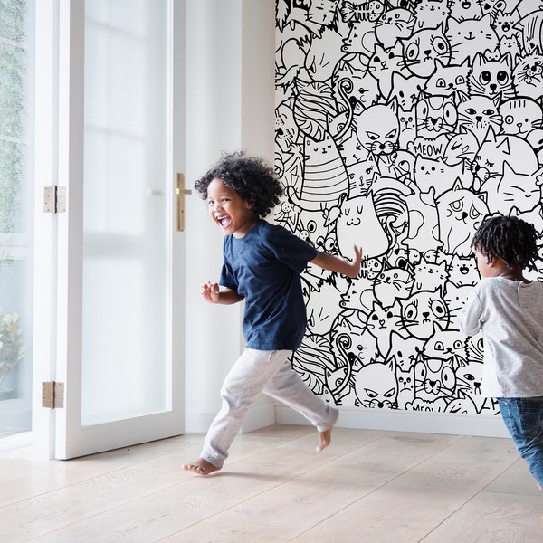 Coloring Wallpaper - Etsy