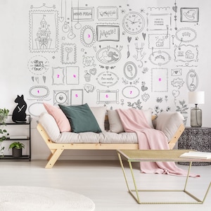 Kids Room Photo Frame Wallpaper, Picture Frames Set Wall Murals ...