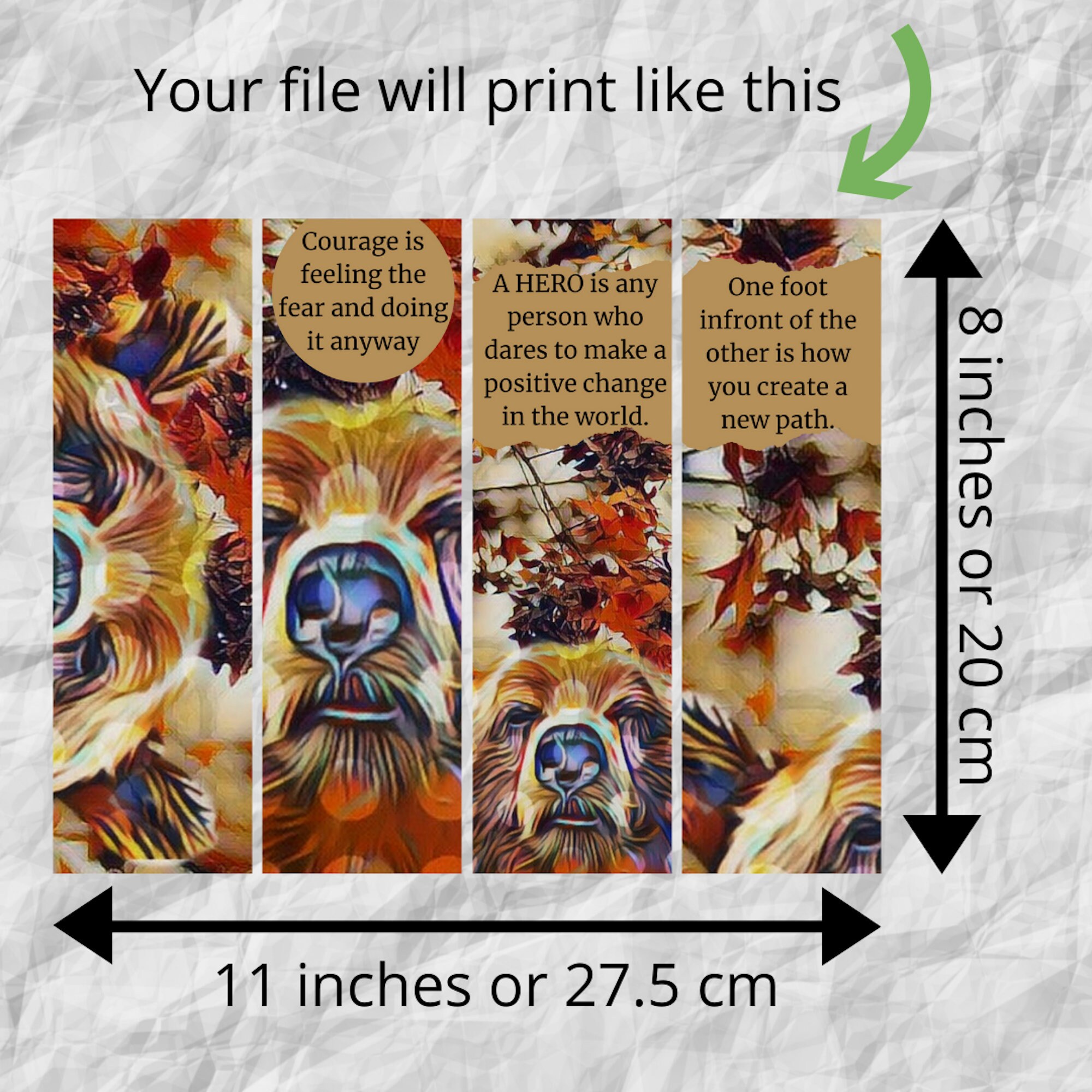Printable Bookmark Set, Fall Grizzly Bear, Inspirational Quotes, Gift ...