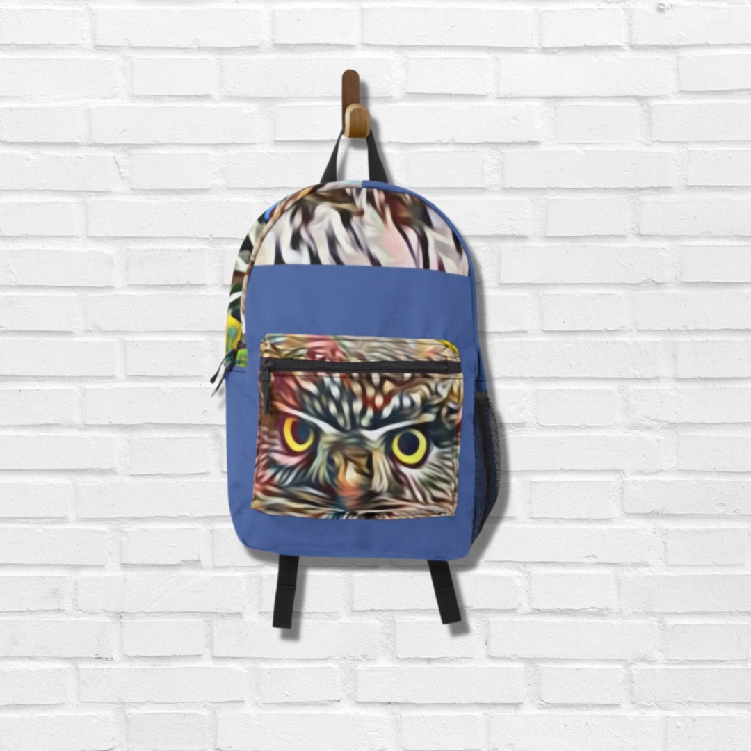 Blue Burrowing Owl Backpack, Going Away Travel Gift, Hiking Rucksack ...