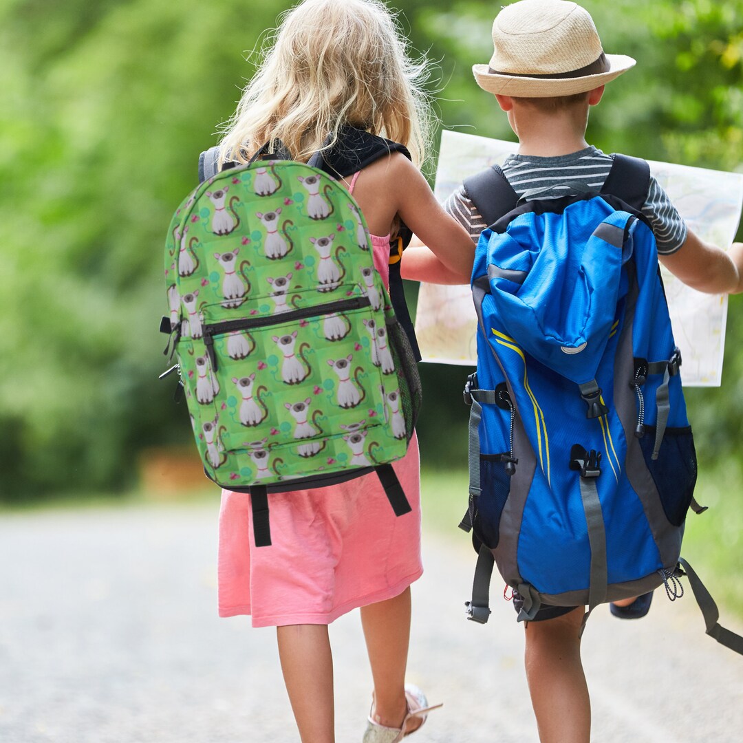 Cute Siamese Cat Backpack, Gift for Cat Lover, Hiking Rucksack ...